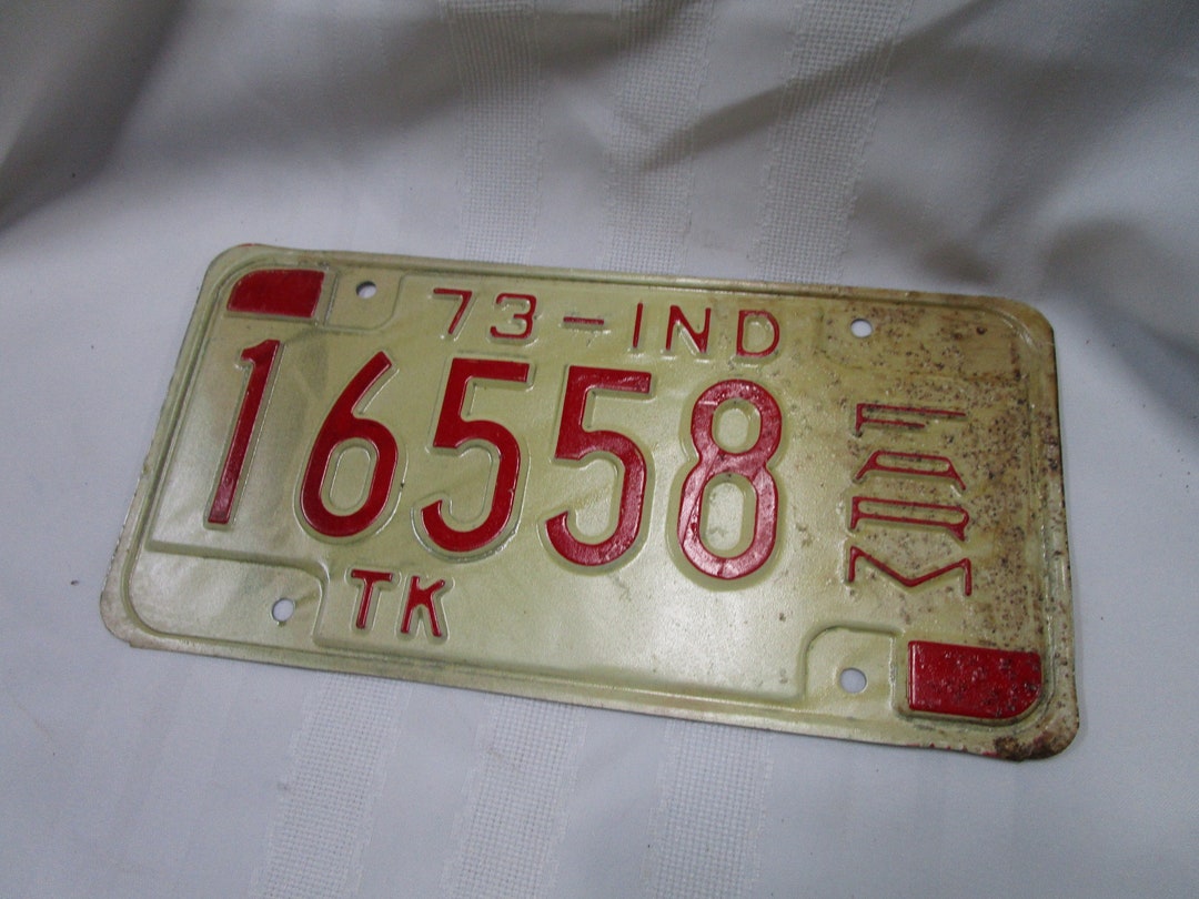 1973 Indiana Farm License Plate Car Tag 16558 - Etsy