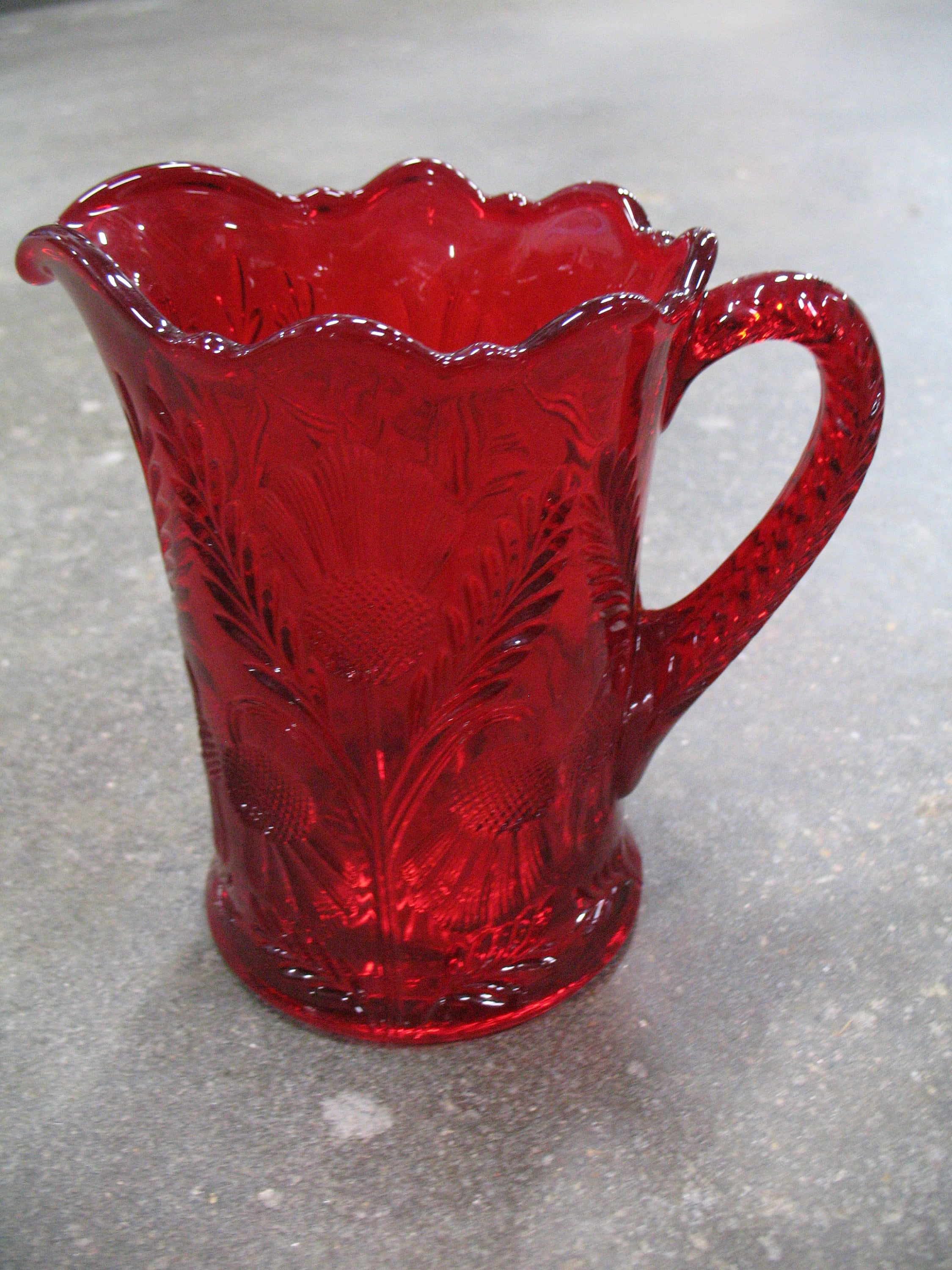 Thistle Pattern Glass Pitcher
