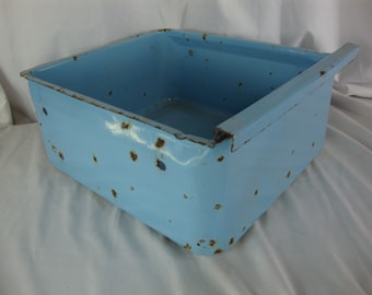 Vintage Enamelware Refrigerator "hydrator" Drawer - White With Black ...