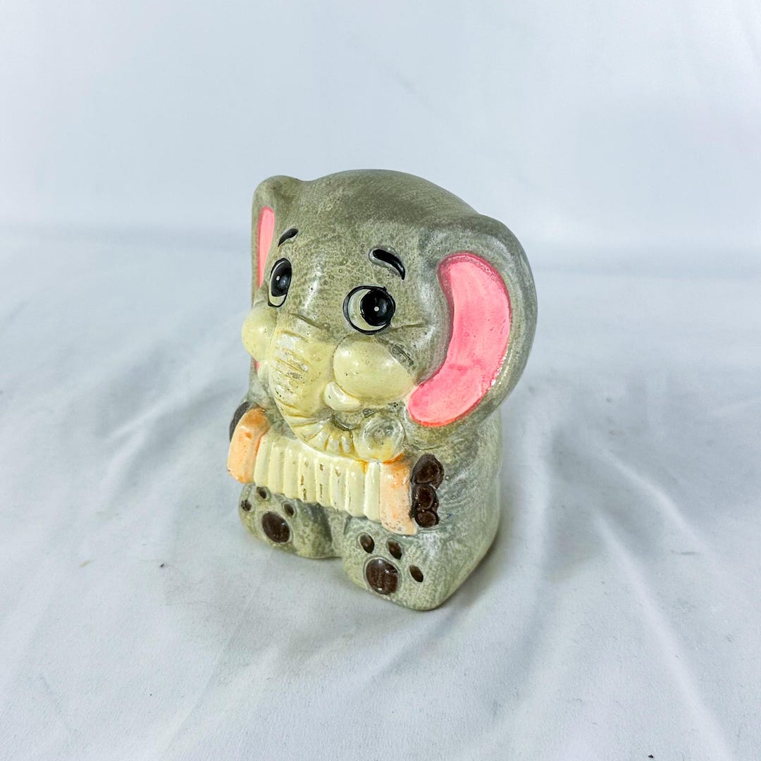 Vintage Chalkware Elephant Bank - Etsy