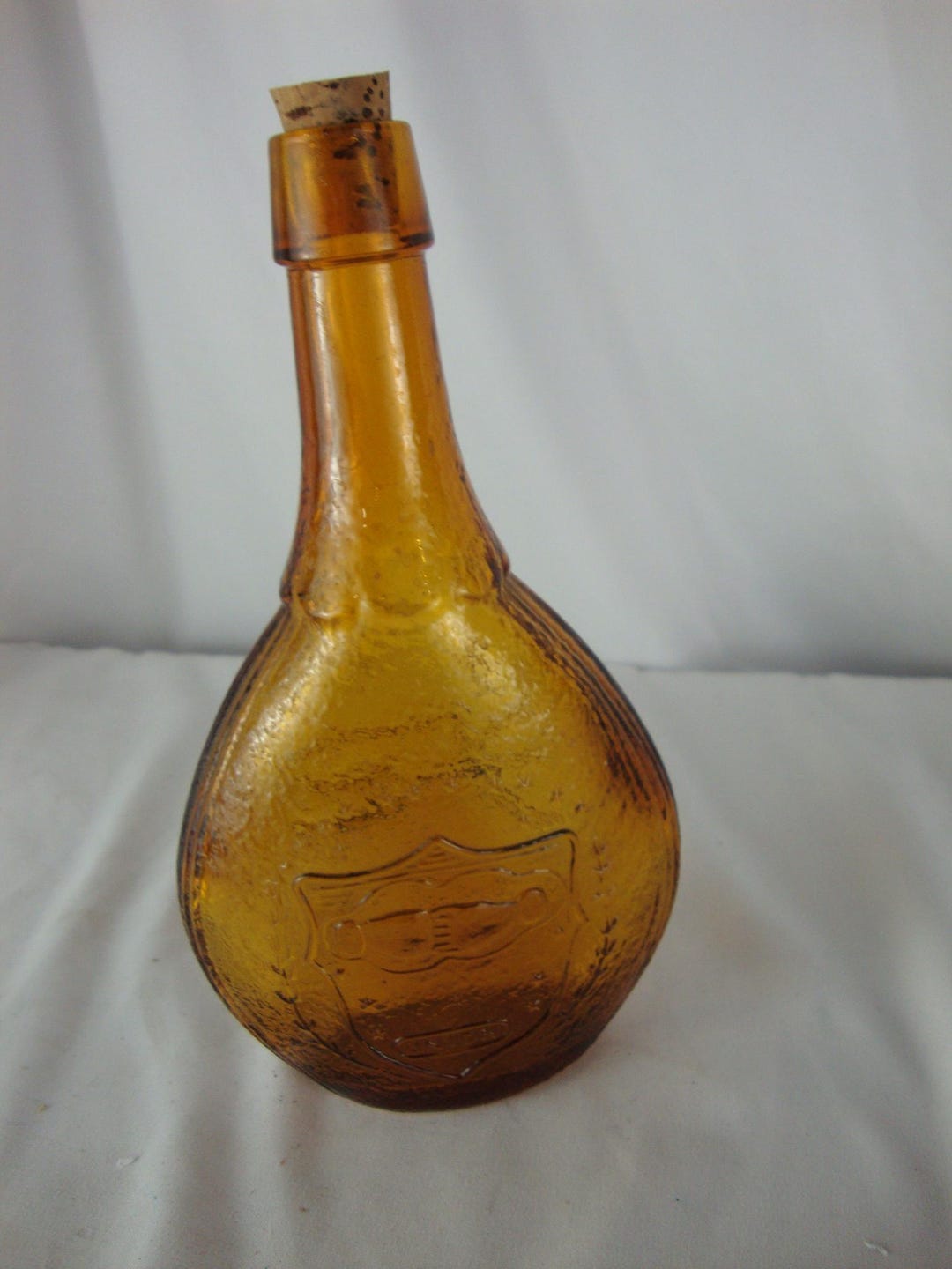 Vintage Wheaton Amber Glass Union Flask Bottle Cork Stopper - Etsy