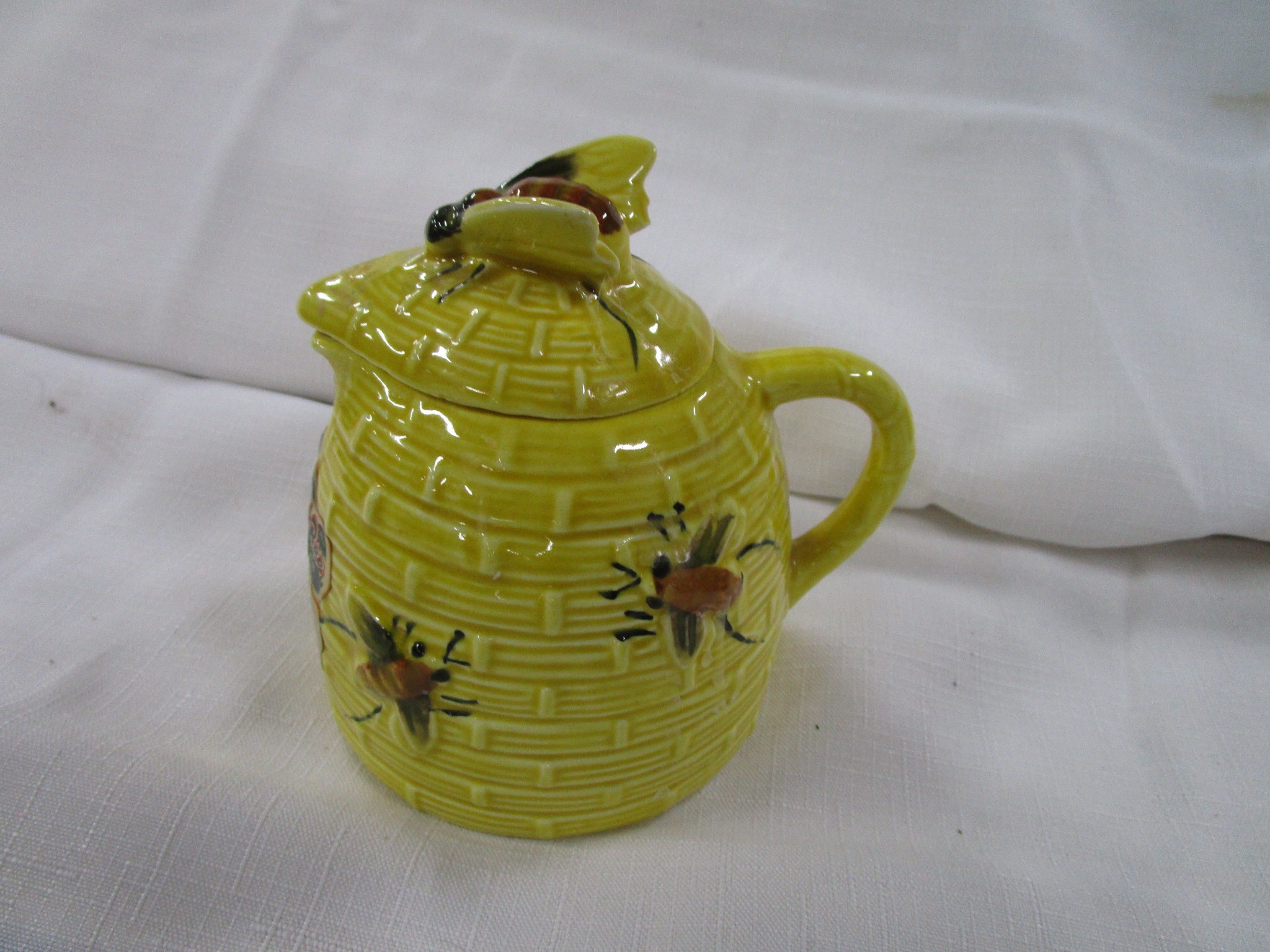 Vintage Ceramic Bee Hive Honey Pot Jar Server With Pour Spout | Etsy