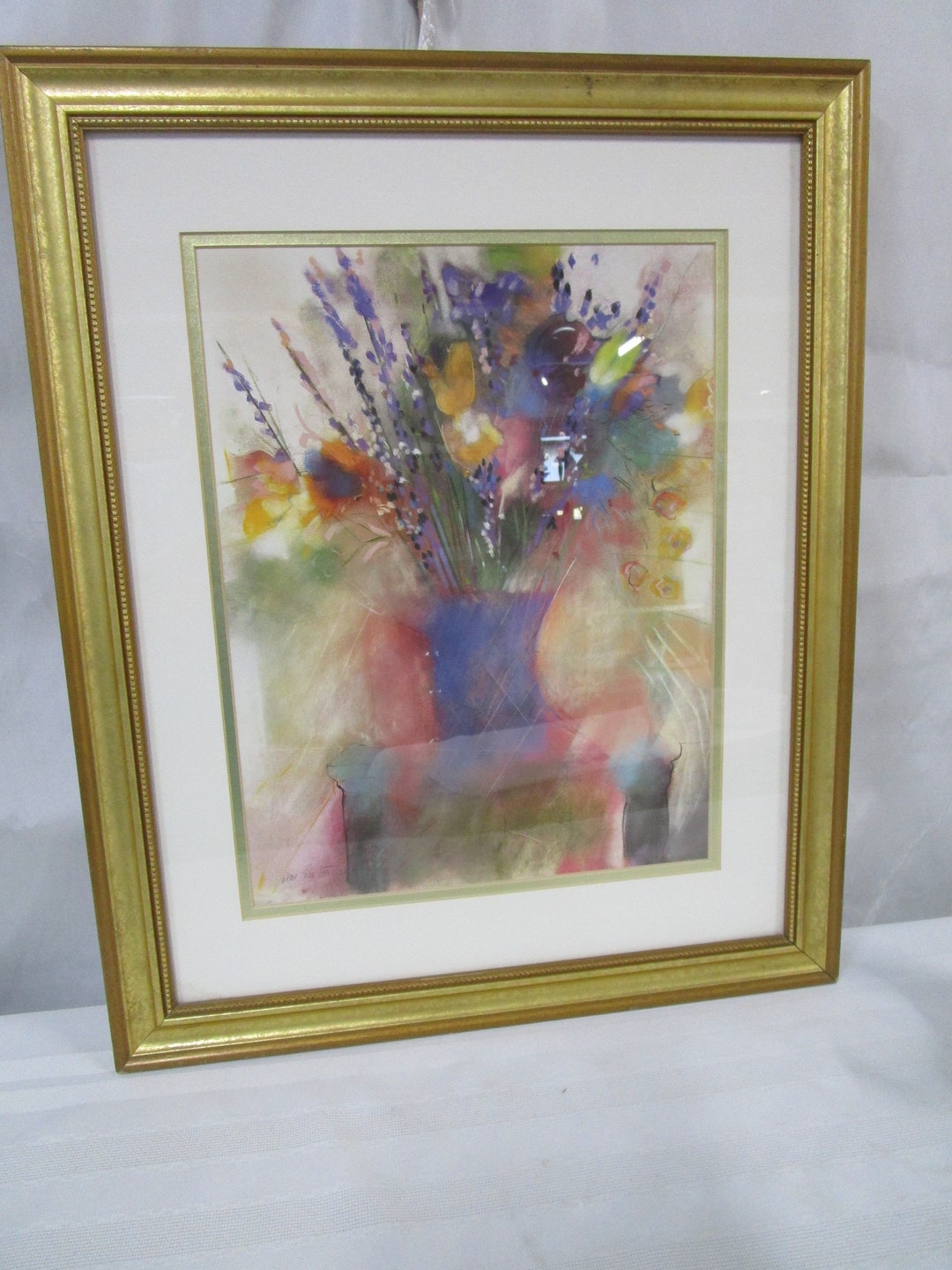 Vintage Dan Partouche Signed Floral Pastel Framed Artwork - Etsy
