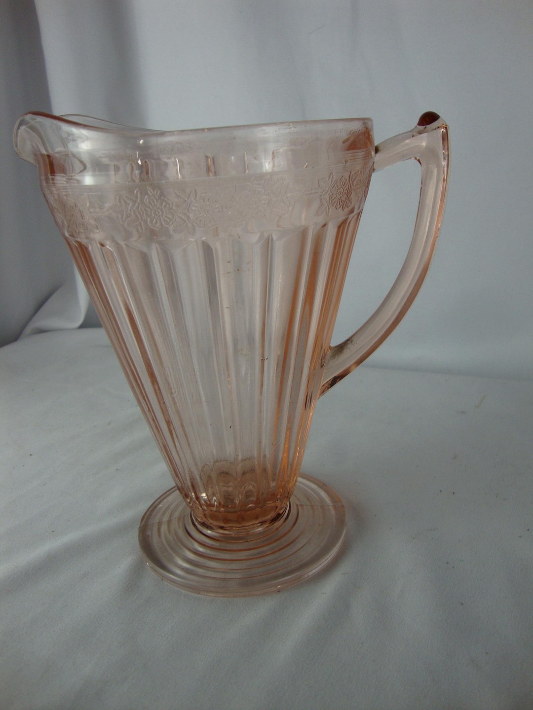 Vintage Jeanette Glass Adam Pink Depression Glass Beverage Pitcher - Etsy