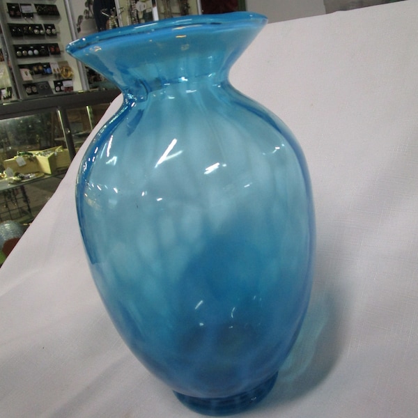 Blue Opalescent Vase - Etsy