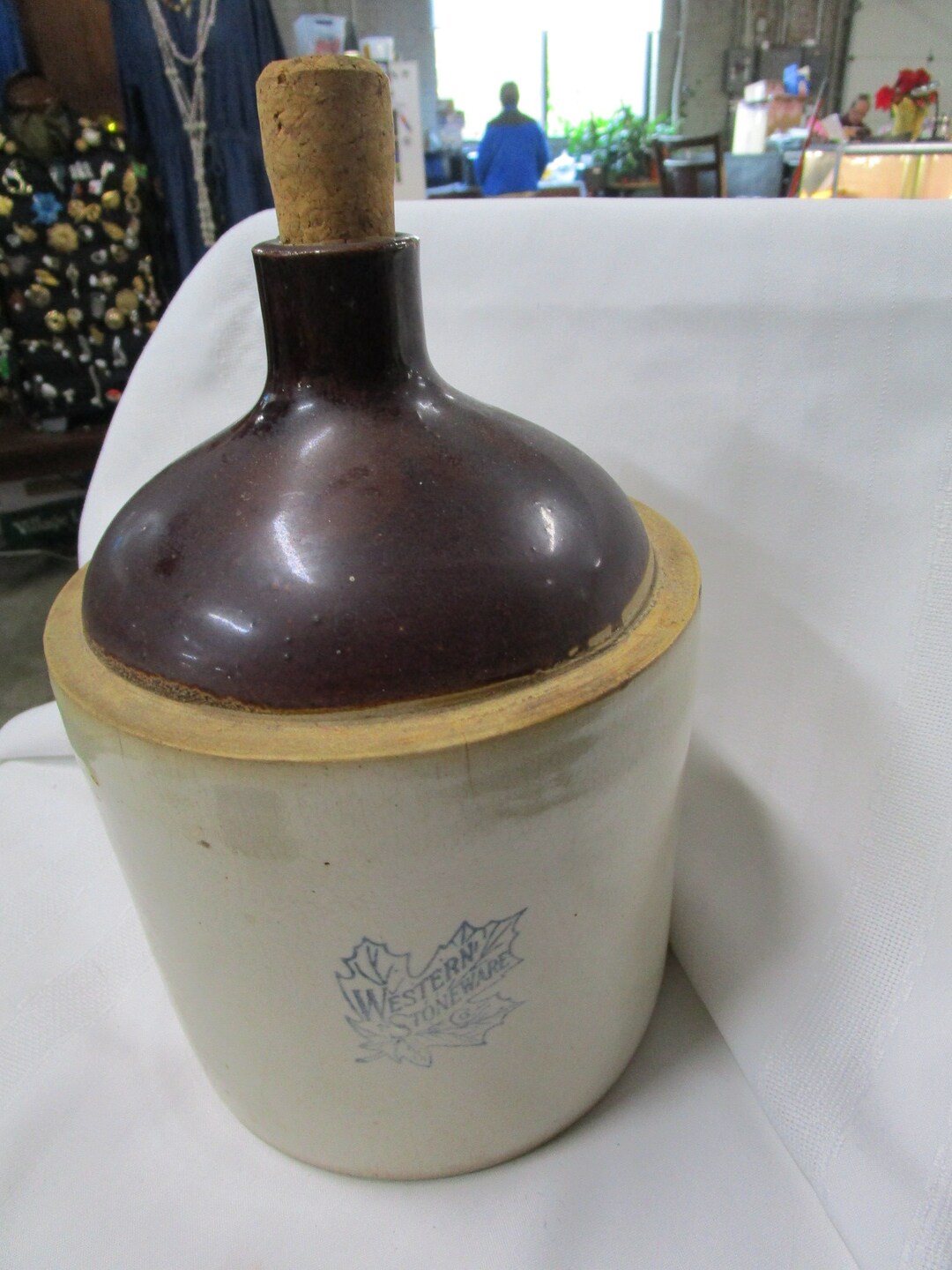 Vintage Stoneware Western Stoneware Maple Leaf Logo Whiskey Crock Jug ...