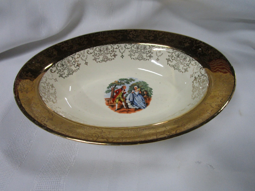 Vintage Sabin Crest-o-gold 22K Trim Oval Vegetable Serving Bowl - Etsy