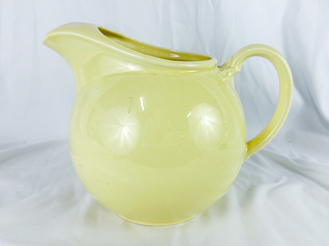Vintage Lu-ray Pastels USA Sunshine Yellow Ball Ceramic Pitcher - Etsy