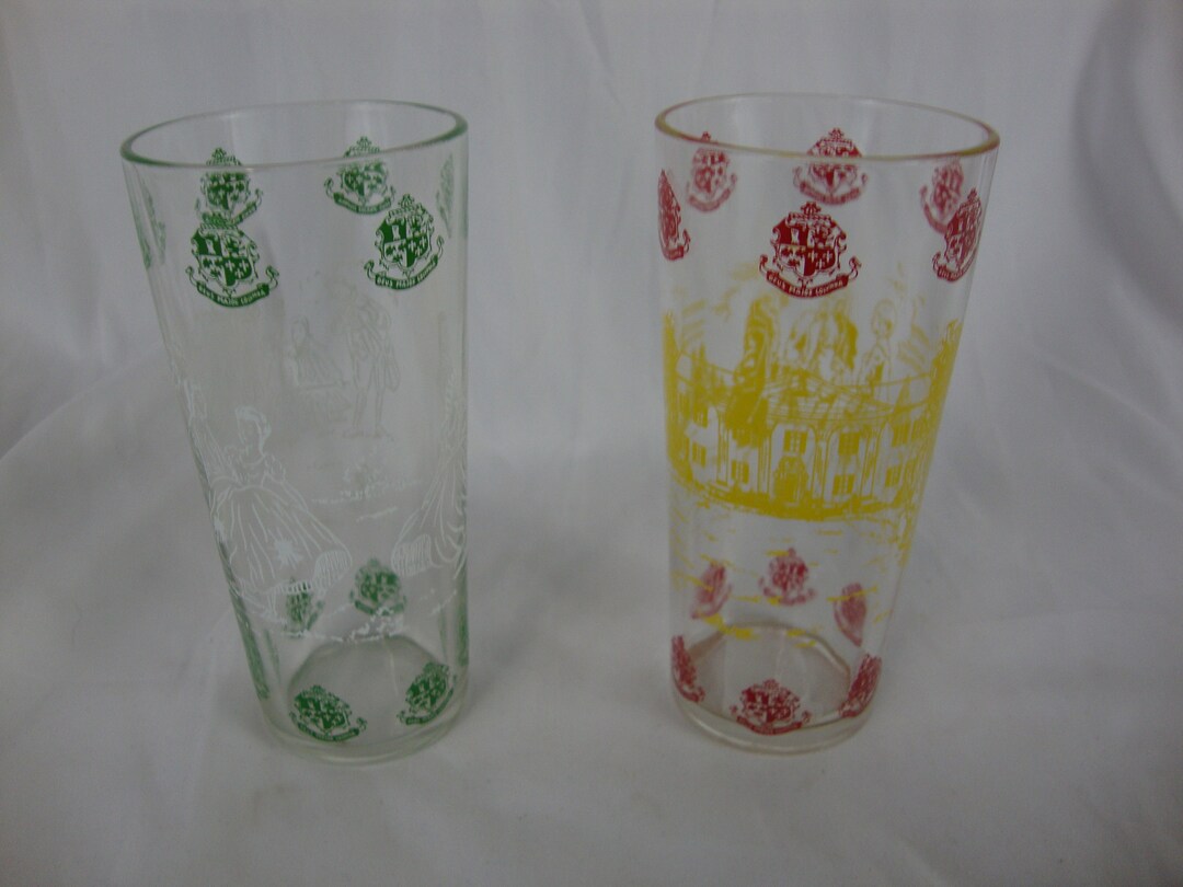 1950's Colonial Williamsburg Jelly Jar Tumbler Glasses Set of 2 - Etsy