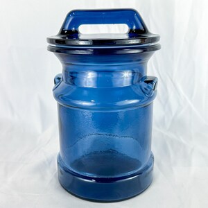 Vintage Blue Glass Canister - Etsy