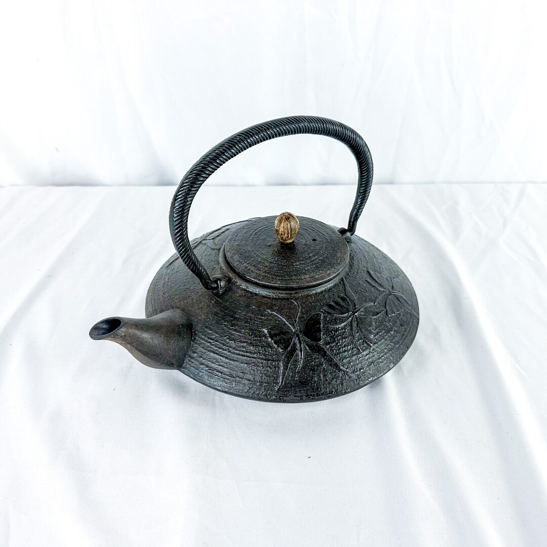 Vintage Chinese Cast Iron Butterfly Motif Teapot - Etsy