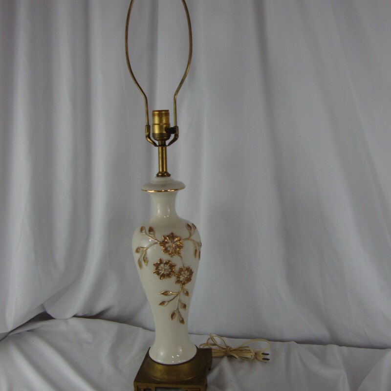 Cream and Gold Lamp Base - Etsy