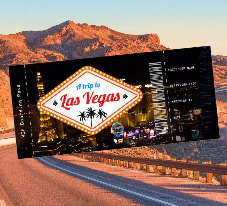 Customizable Boarding Pass - A Trip to Las Vegas | Surprise Trip Ticket ...