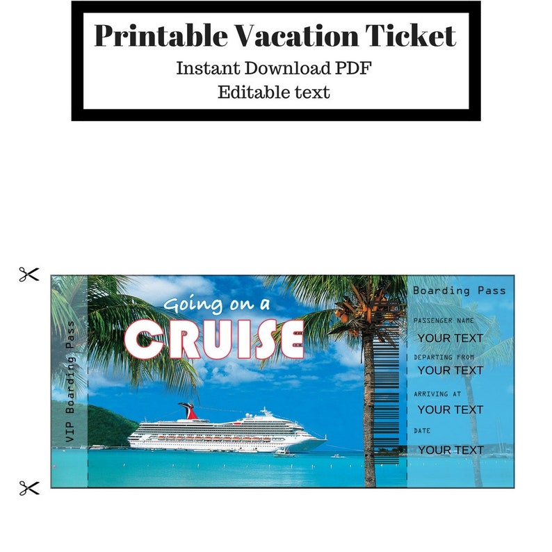 Customizable Cruise Ship Boarding Pass Surprise Cruise Ship Etsy