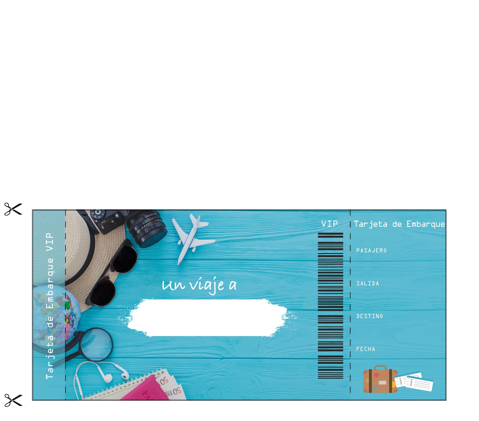 Tarjeta De Embarque Personalizada - Un Viaje Para [personalizar El ...