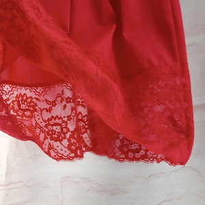 Vintage Half Slip Red With Lace Trim Bottom Van Raelte Small s7 - Etsy