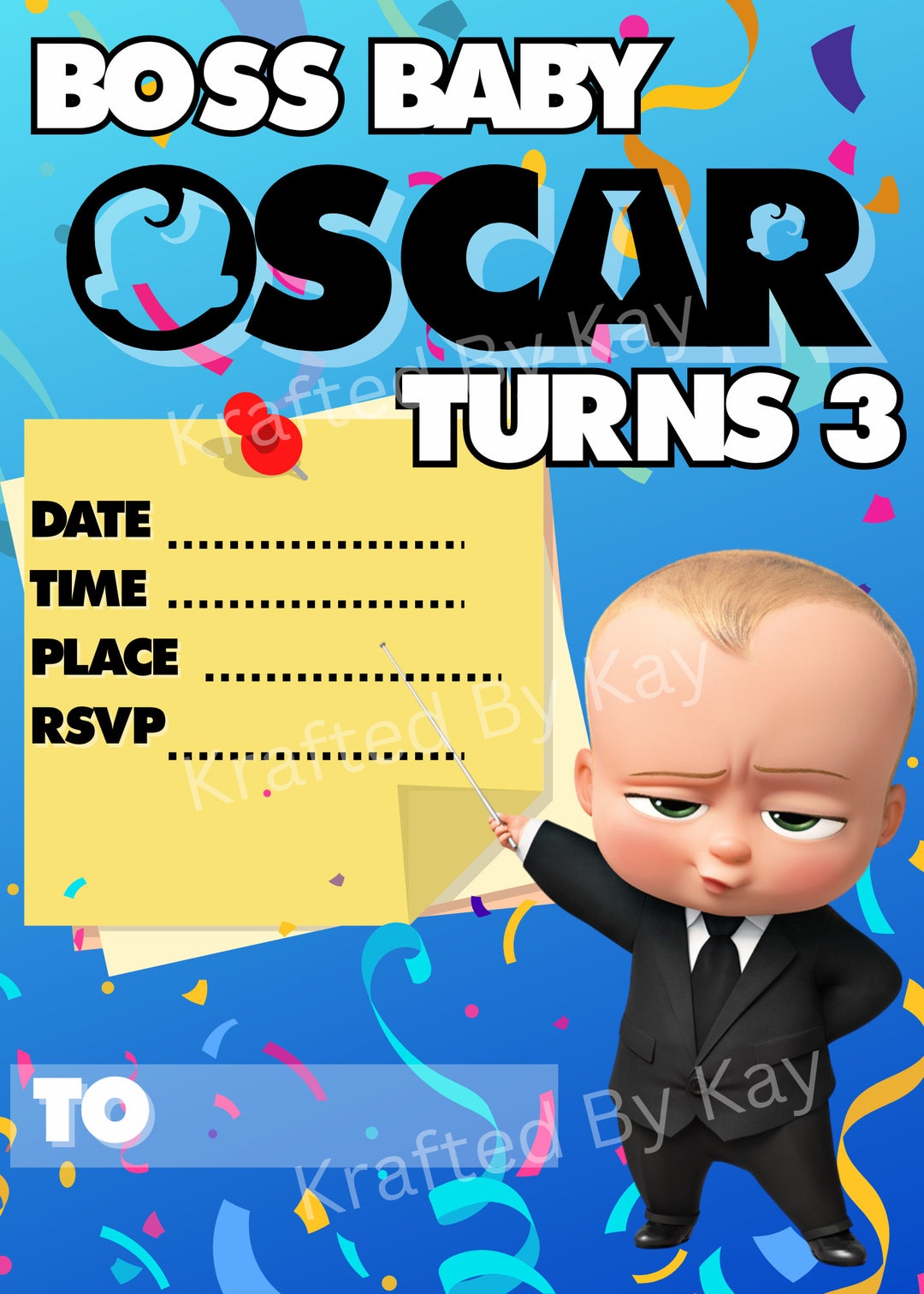 Digital Copy Fully Editable Boss Baby Invites - Etsy