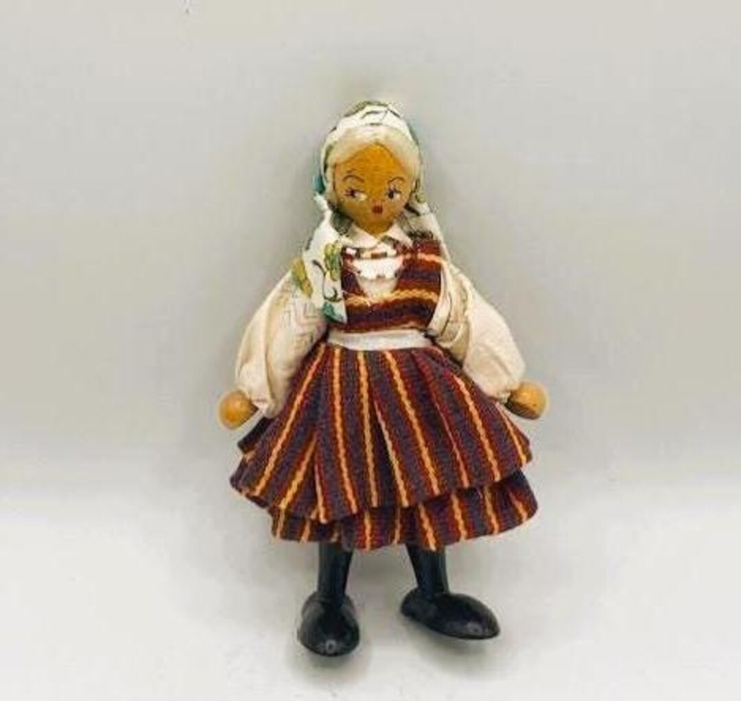 Vintage Gromada Wooden Peg Doll-polish Doll - Etsy