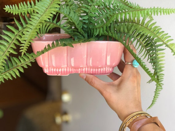 Vintage USA Pottery Blush Pink Ceramic Planter Flower Pot | Etsy