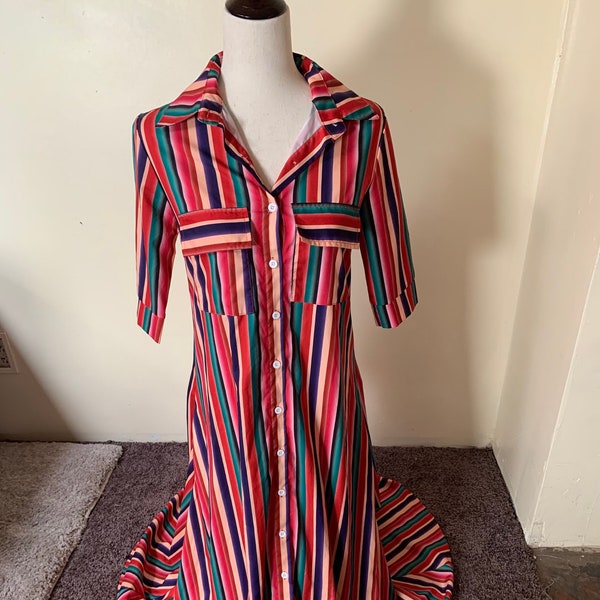 Rainbow Stripe Dress - Etsy