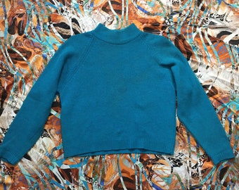 Teal Blue Sweater | Etsy