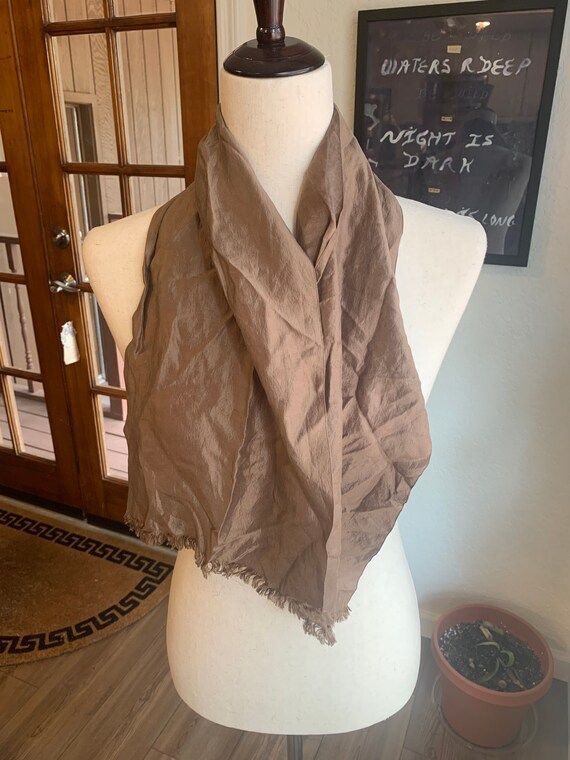 Vintage brown shiny scarf - Gem