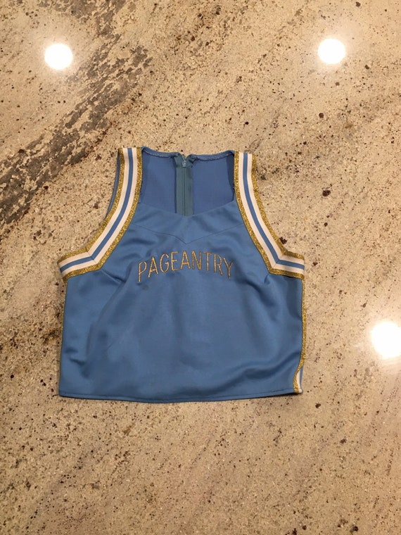 90s Y2K Vintage Baby Blue Cheerleading Top - Pageantr… - Gem
