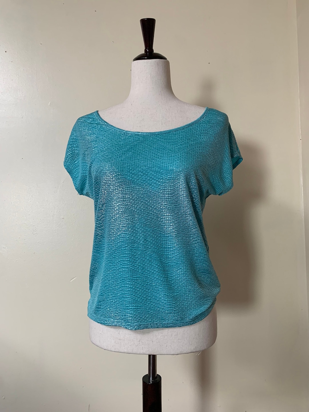 Y2K Vintage Candie’s Brand Top - Sparkly Blue 90s 2000s Shirt - Rave ...