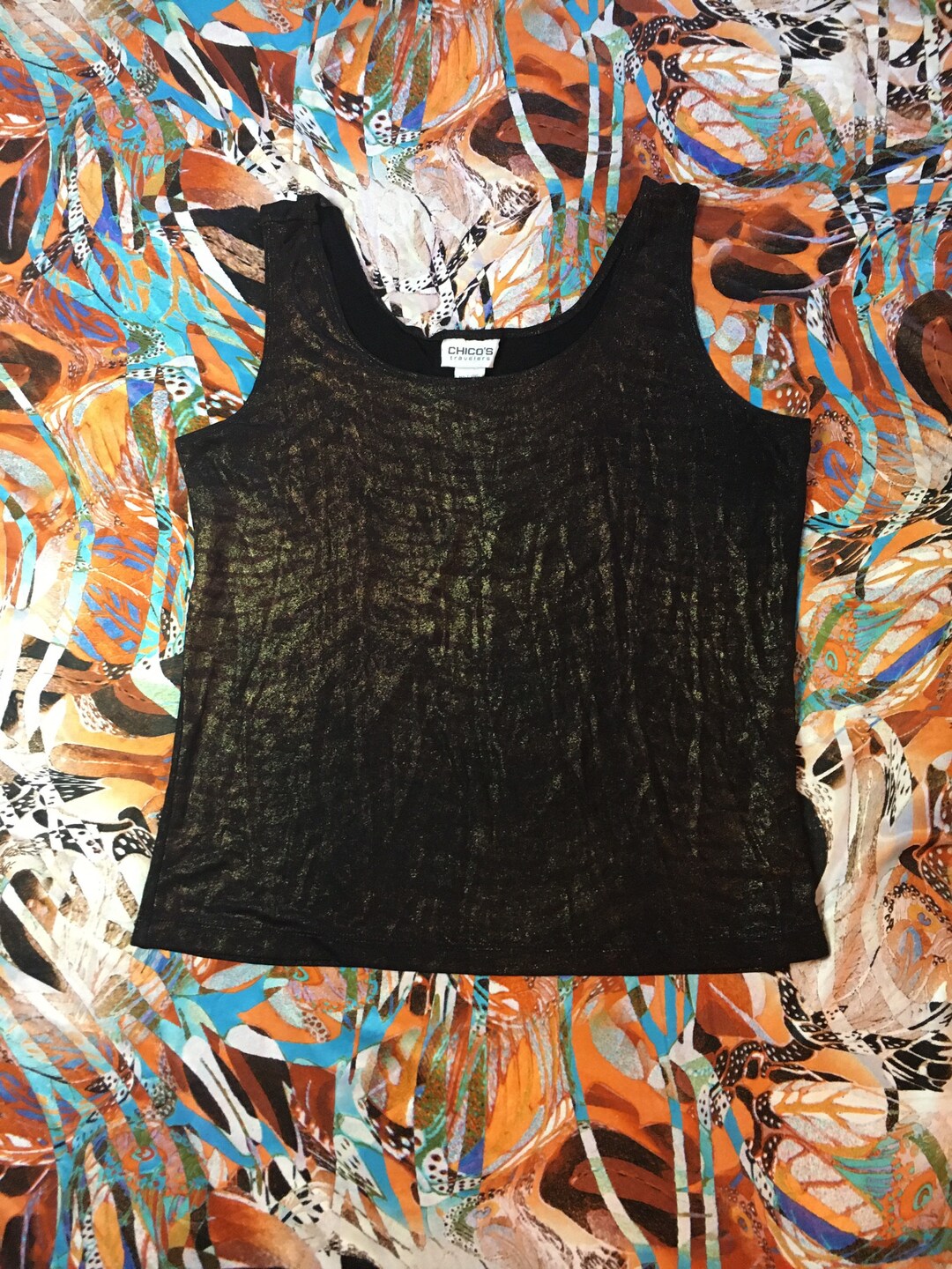 80s 90s Vintage Shiny Metallic Tiger Print Tank Top - Vintage Glittery ...