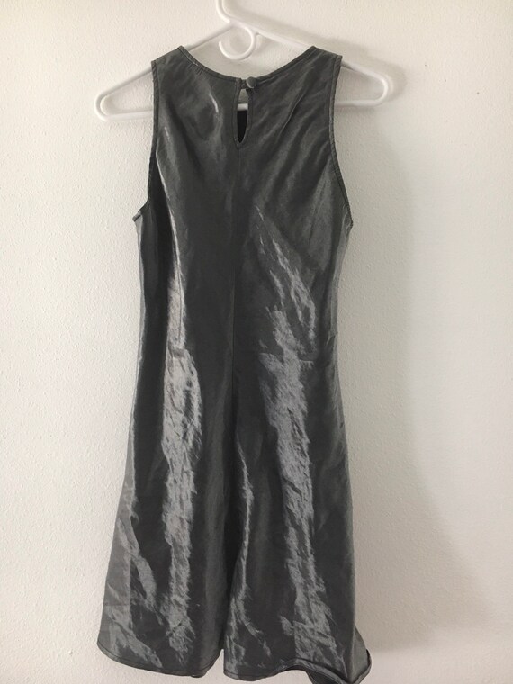 90s Vintage Shiny Silver Iridescent Party Dress - Met… - Gem