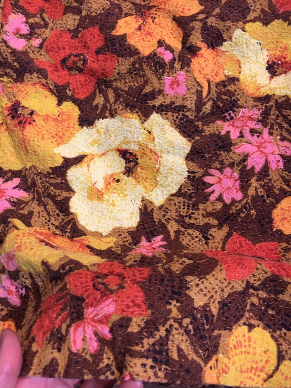 70s Vintage Earthy Floral Print Pencil Skirt - Floral… - Gem