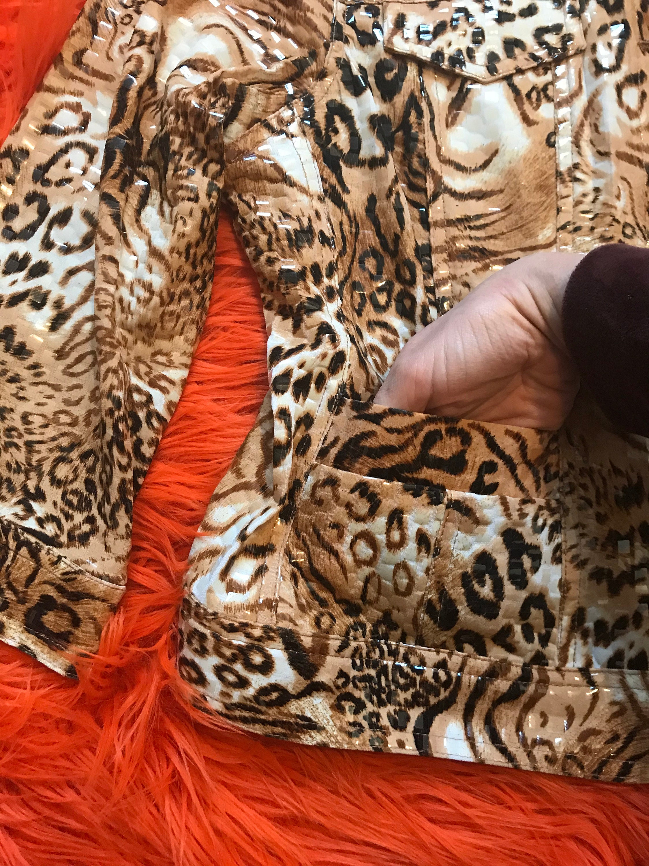 Shiny Vintage Animal Print Jacket - Lightweight Roberto Shiny Vintage Animal Print Jacket - Lightweight Roberto