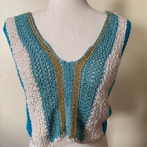 70s Vintage Knit Crop Top - Boho Vintage Top - 1970s Knit Shirt ...