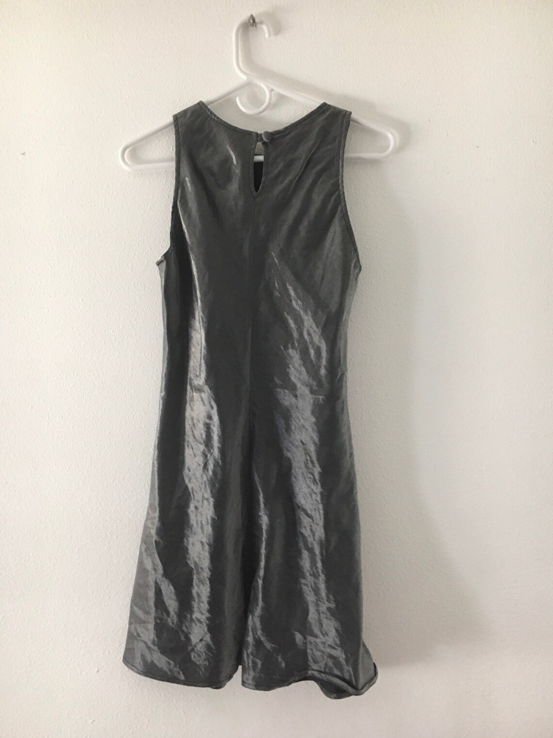 90s Vintage Shiny Silver Iridescent Party Dress Metallic - Etsy