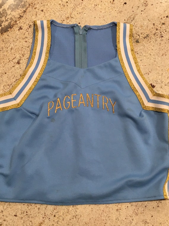 90s Y2K Vintage Baby Blue Cheerleading Top - Pageantr… - Gem