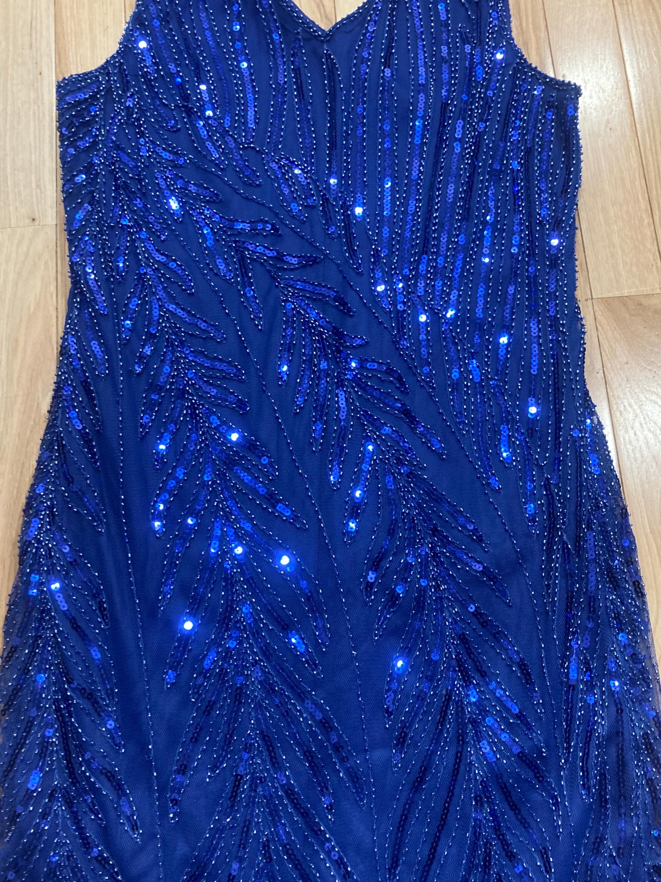 Blue Flapper Dress - Vintage 1920s Inspired Cocktail Dress - 20s ...