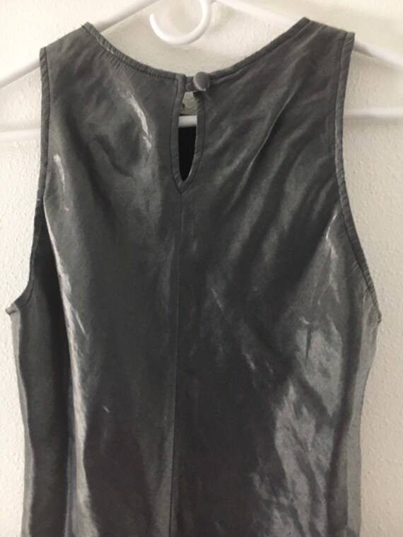 90s Vintage Shiny Silver Iridescent Party Dress - Met… - Gem