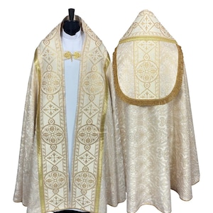 Roman Style Cope With a Stole, Gold Cope Chasuble, Vestments for Priest ...