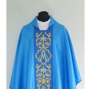 Blue Marian Chasuble Vestment With Matching Stole - Etsy