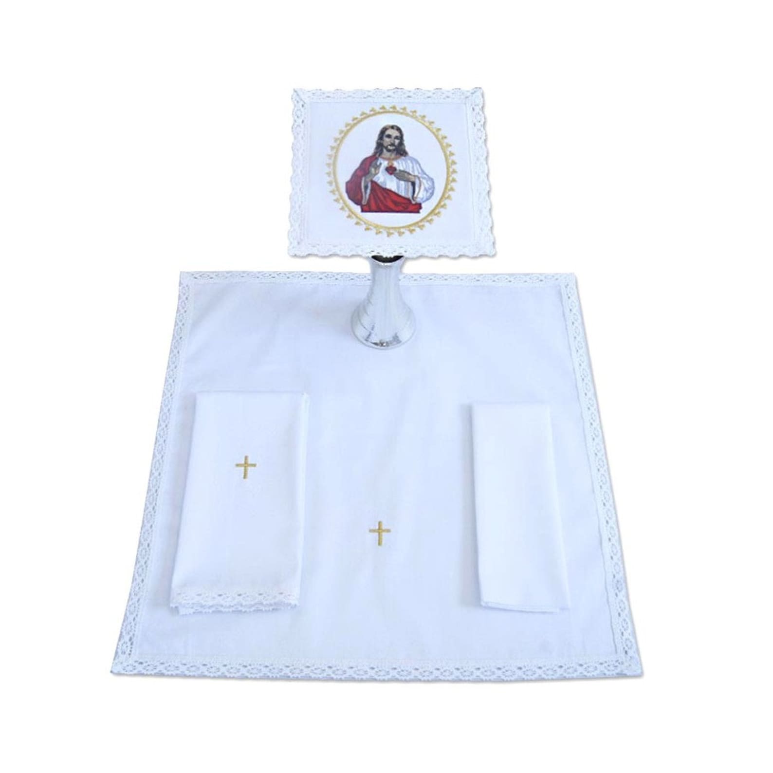Altar Linen, Full Set Pall, Corporal, Purificator, Lavabo, 100% Cotton ...