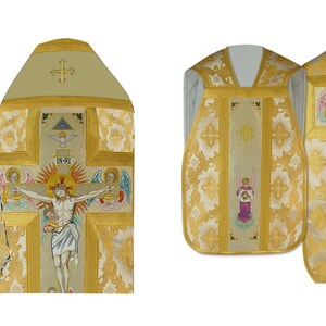 Roman Style Fiddleback Chasuble With a Maniple Burse and - Etsy
