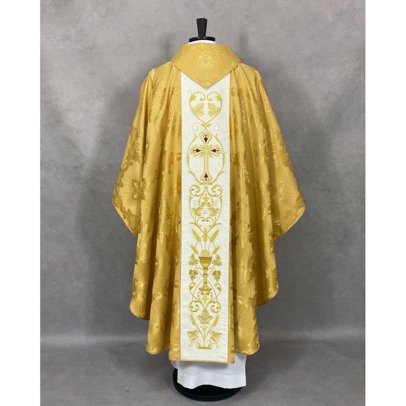 Gothic Style Chasuble With a Matching Stole, Gold Chasuble, Vestments ...