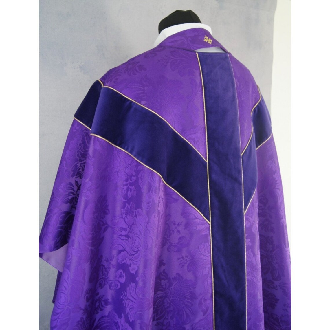 Vestment Purple Traditional Semi Gothic Style Chasuble With - Etsy
