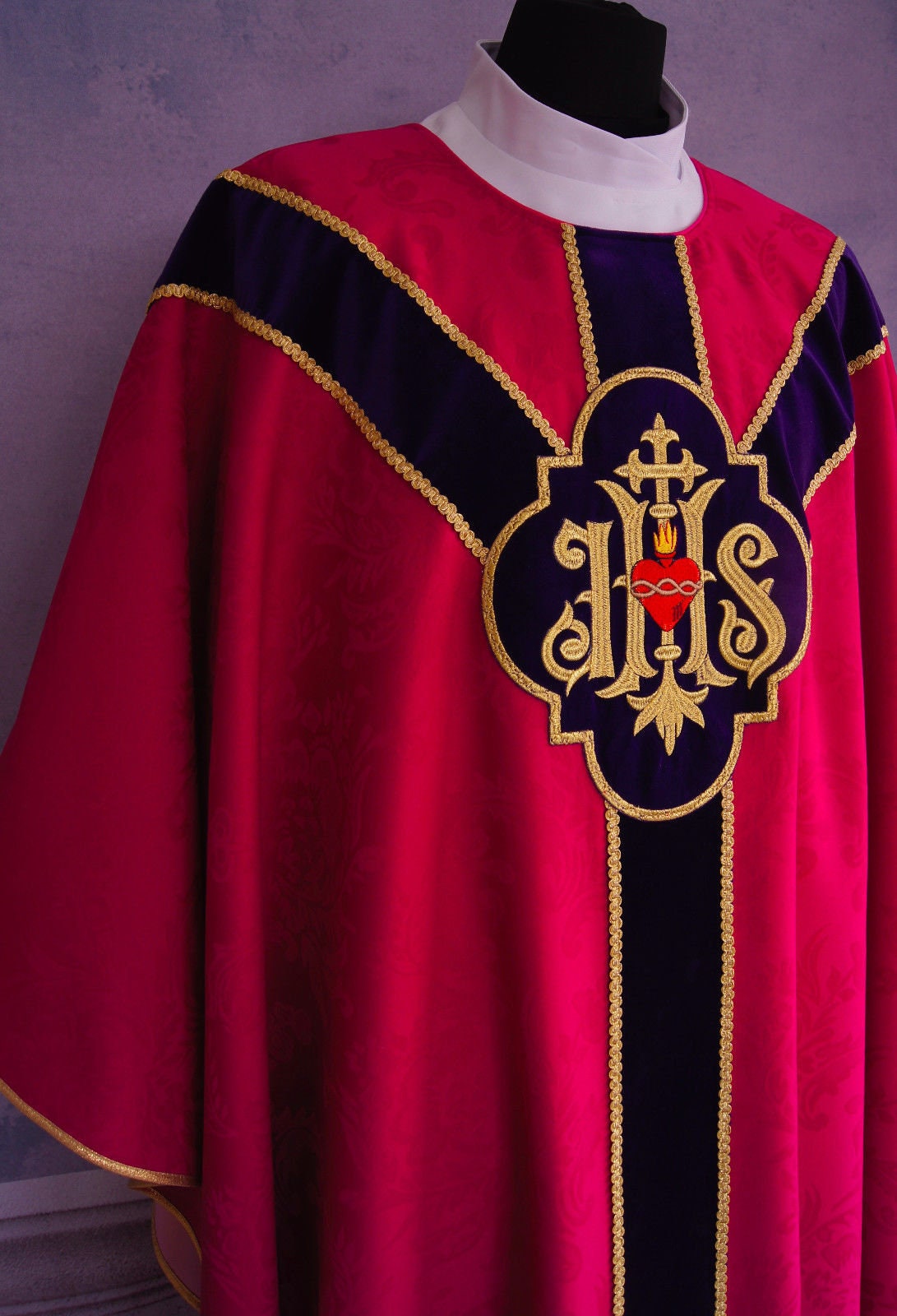 Vestment Pink - Semi Gothic Style Chasuble With a Matching Stole ...