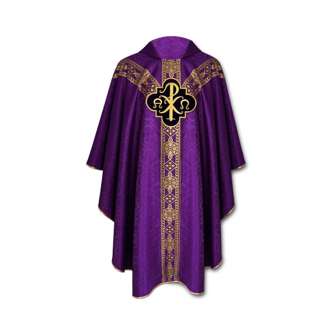 Vestment Purple - Semi Gothic Style Chasuble With a Matching Stole ...
