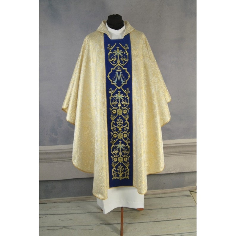 Vestment Marian Chasuble Blue Chasuble Vestments for Priest | Etsy