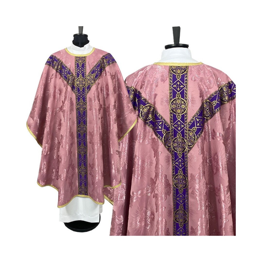 Semi-gothic Style Chasuble Rose With a Matching Stole, Vestments for ...