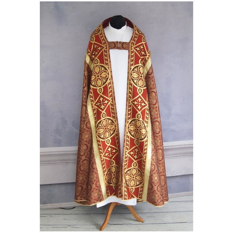 Roman Style Cope With a Stole Gold Red Cope Chasuble - Etsy