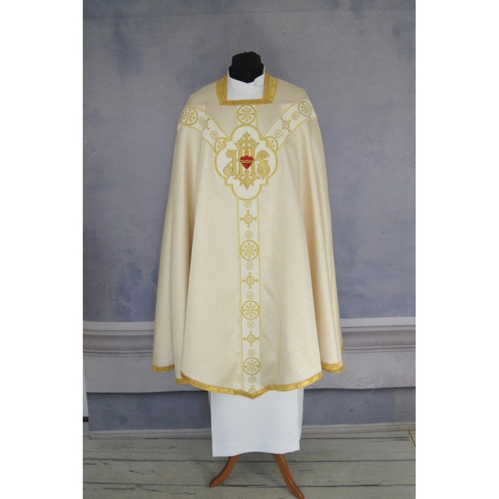 Conical Chasuble With IHS Symbols Vestments for Priest | Etsy