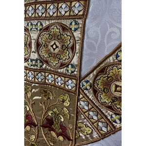 Vestment, Semi-gothic Style Chasuble With a Matching Stole With Tassels ...